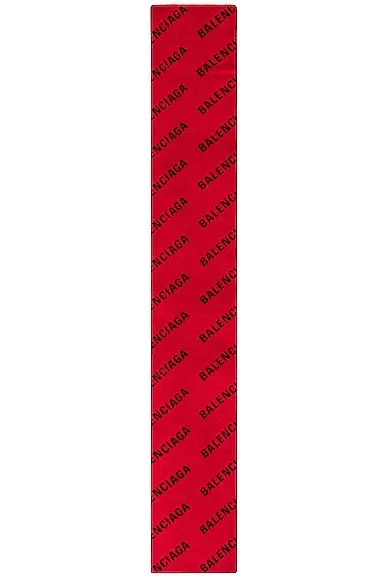Balenciaga Over Logo Scarf In Red In Red & Black - 40% Off